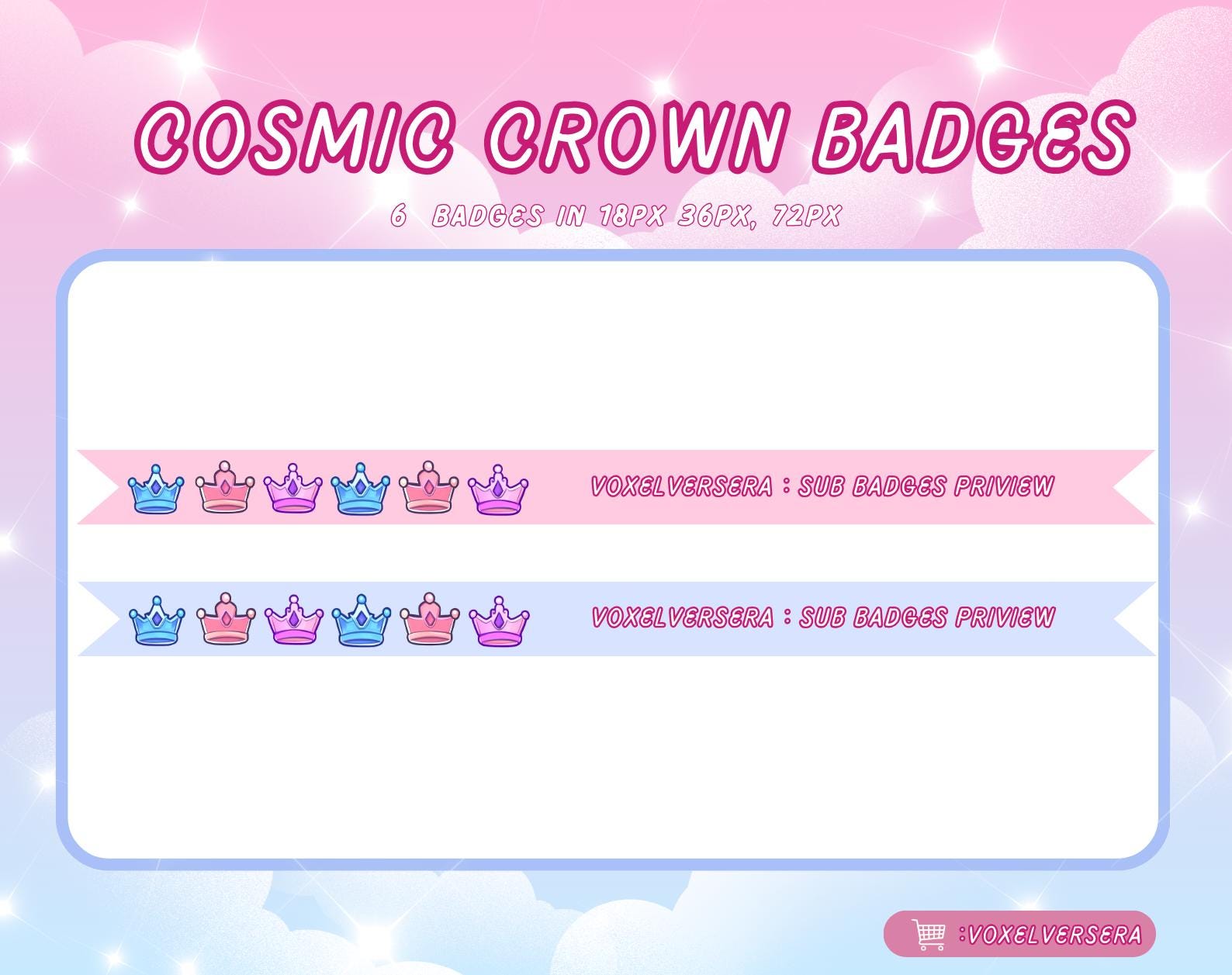 Twitch Sub Badges | Crown Sub Badges | Crown Badges | for Streaming or ...