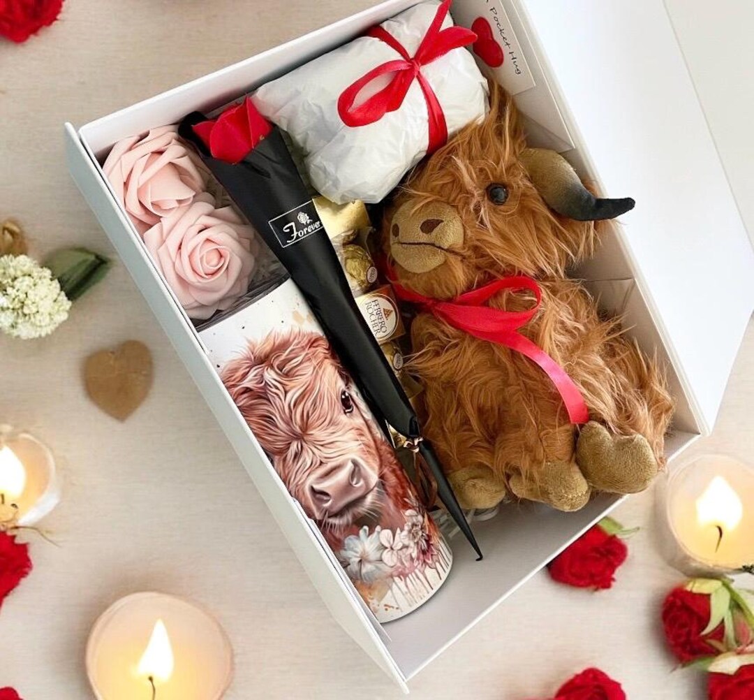 Anniversary Highland Cow Gift Hamper With Tumbler Anniversary or Love ...
