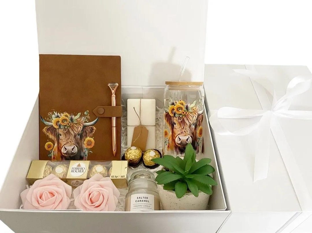 Highland Cow Gift Hamper With Tumbler & Plant - Etsy