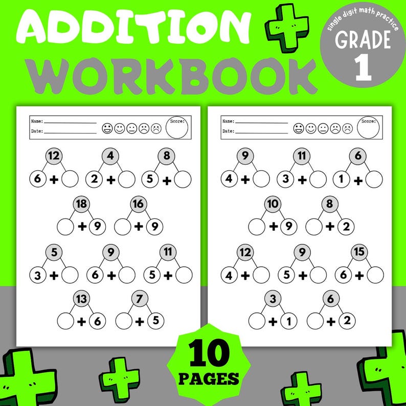 10 Printable Maths Drills, Simple Addition Worksheets , Preschool ...