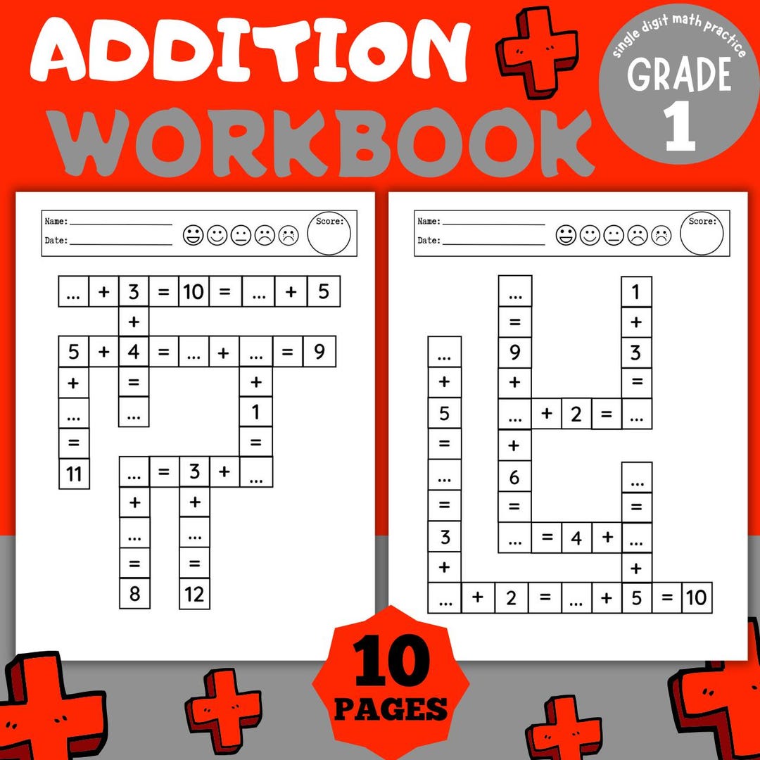 10 Printable Simple Addition for Kids, Preschool Math, Practice Sheets ...