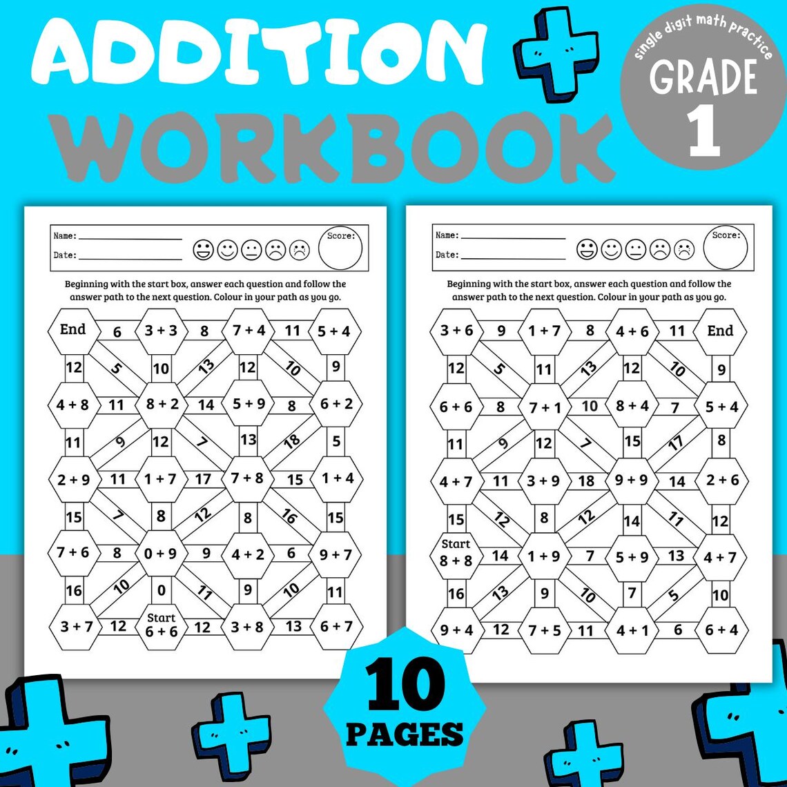 10 Printable Math Exercises for Children, Blanks Sheets Worksheets ...