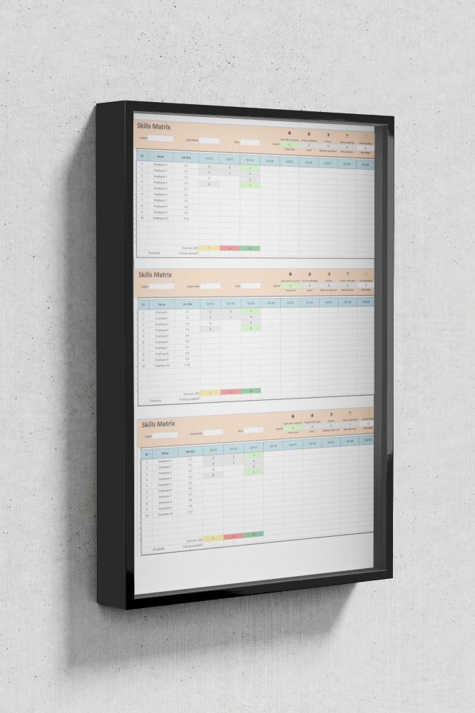 Customizable Skills Matrix Template for Operational Excellence Excel ...
