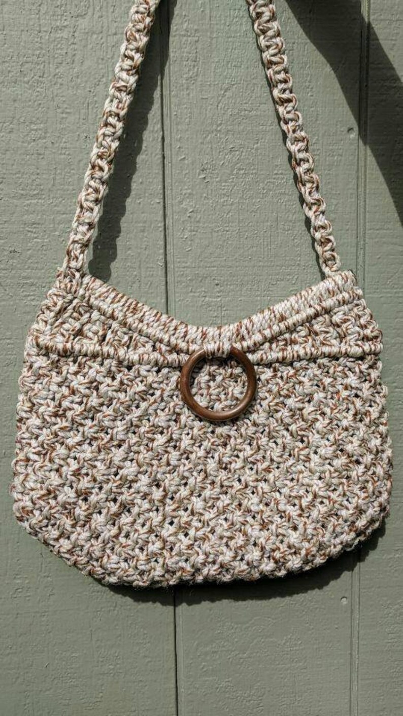 Vintage Macrame Purse 1970s Macrame Purse Boho Bohemian Hippie 1970s ...
