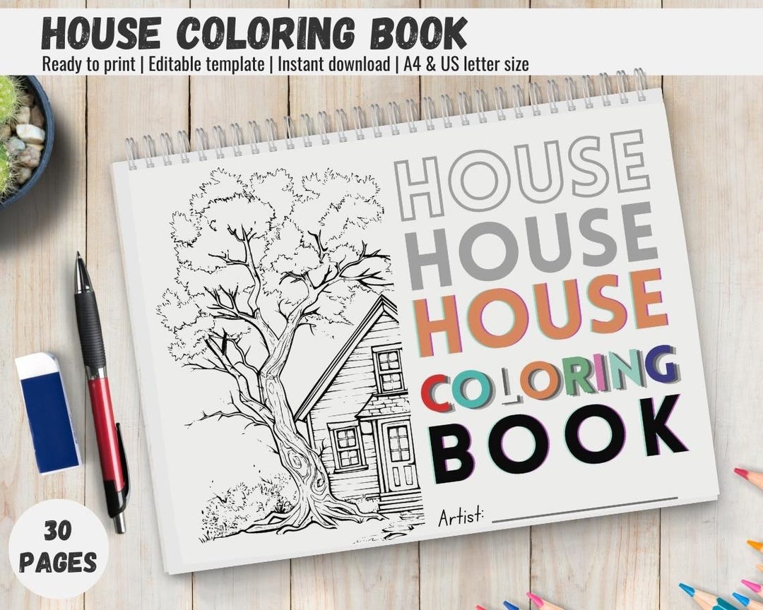 House Coloring Book | Kids House Coloring Book | Coloring Book | House ...
