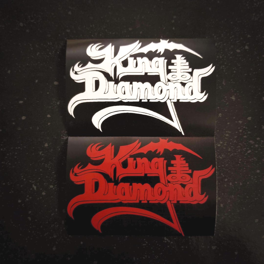 KING DIAMOND Logo 4 X 2 weatherproof Vinyl Bumper Sticker / Decal band ...