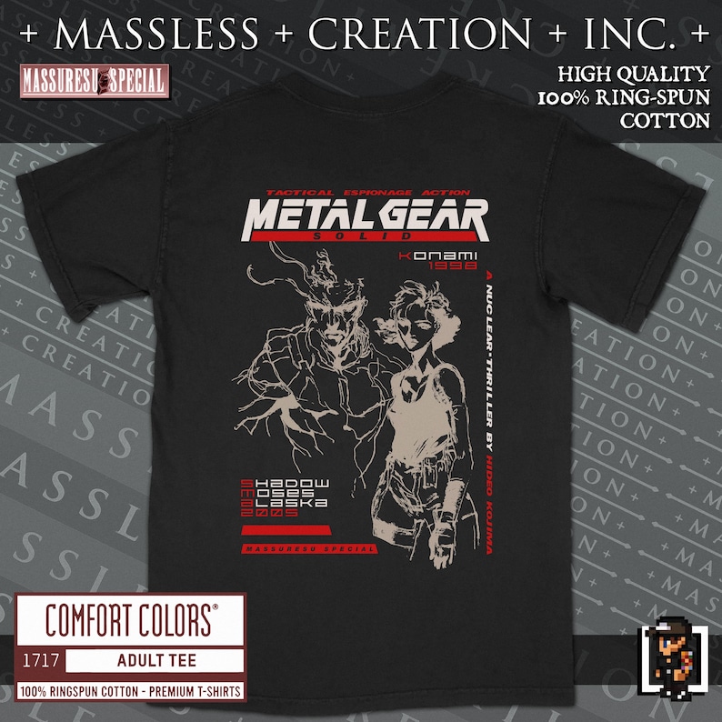 MGS1 Classic T-shirt "tactical Espionage Action" [2-sided] [comfort ...