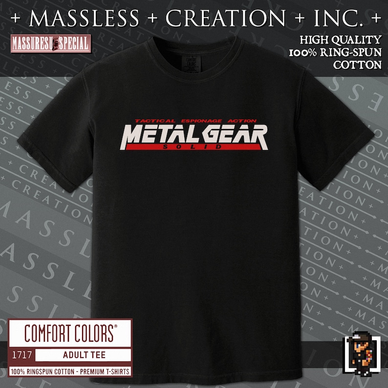 MGS1 Classic T-shirt "tactical Espionage Action" [2-sided] [comfort ...