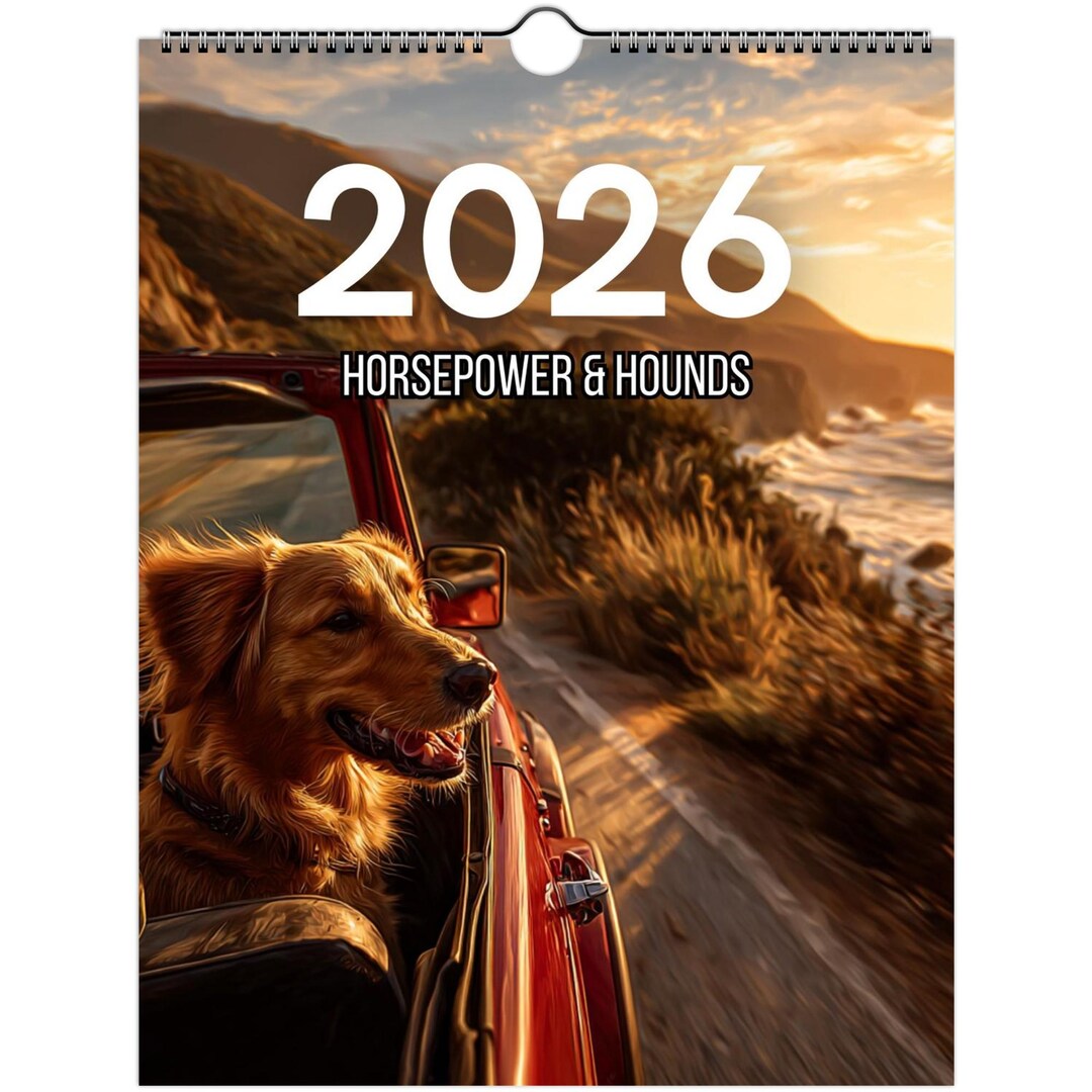 2025 Horsepower & Hounds Calendar | Car and Dog Art Gift - Etsy