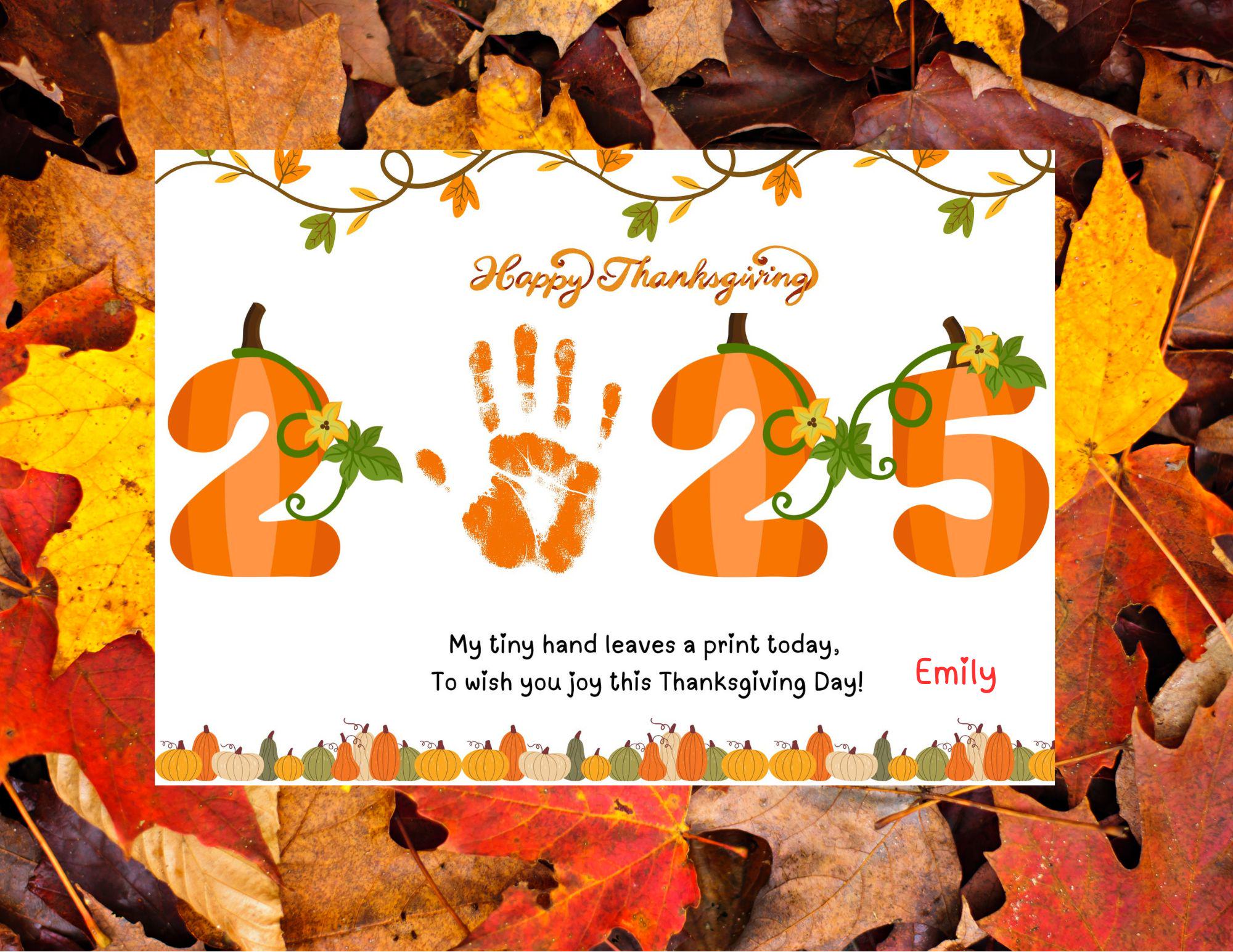 Thanksgiving Handprint Craft 2025, Toddler Placemat (PDF) - Etsy