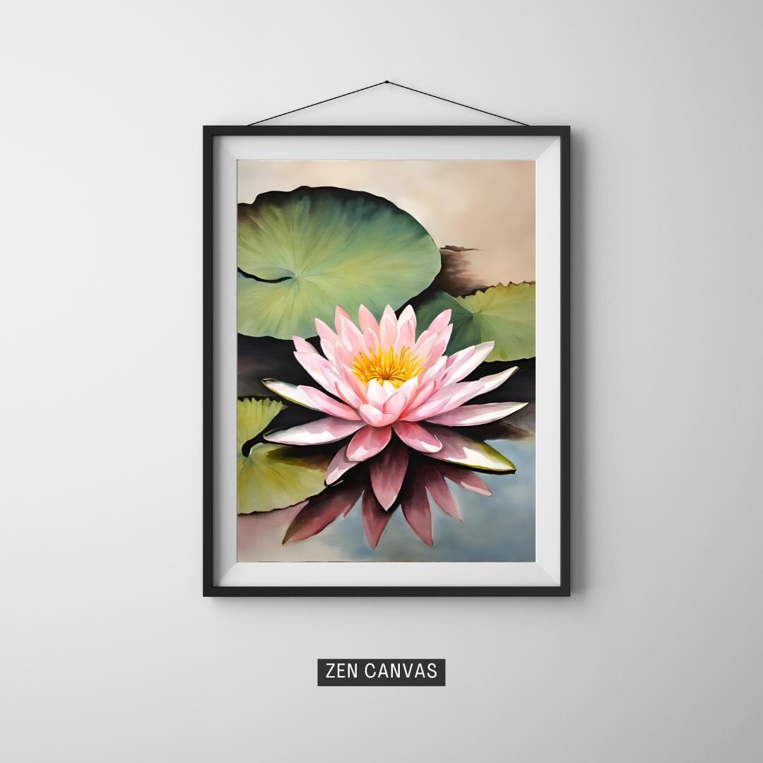 Japanese Flower Art Prints , Lucky Digital Art, Water Lily Print , Ohara Koson Art Prints, Pink ...