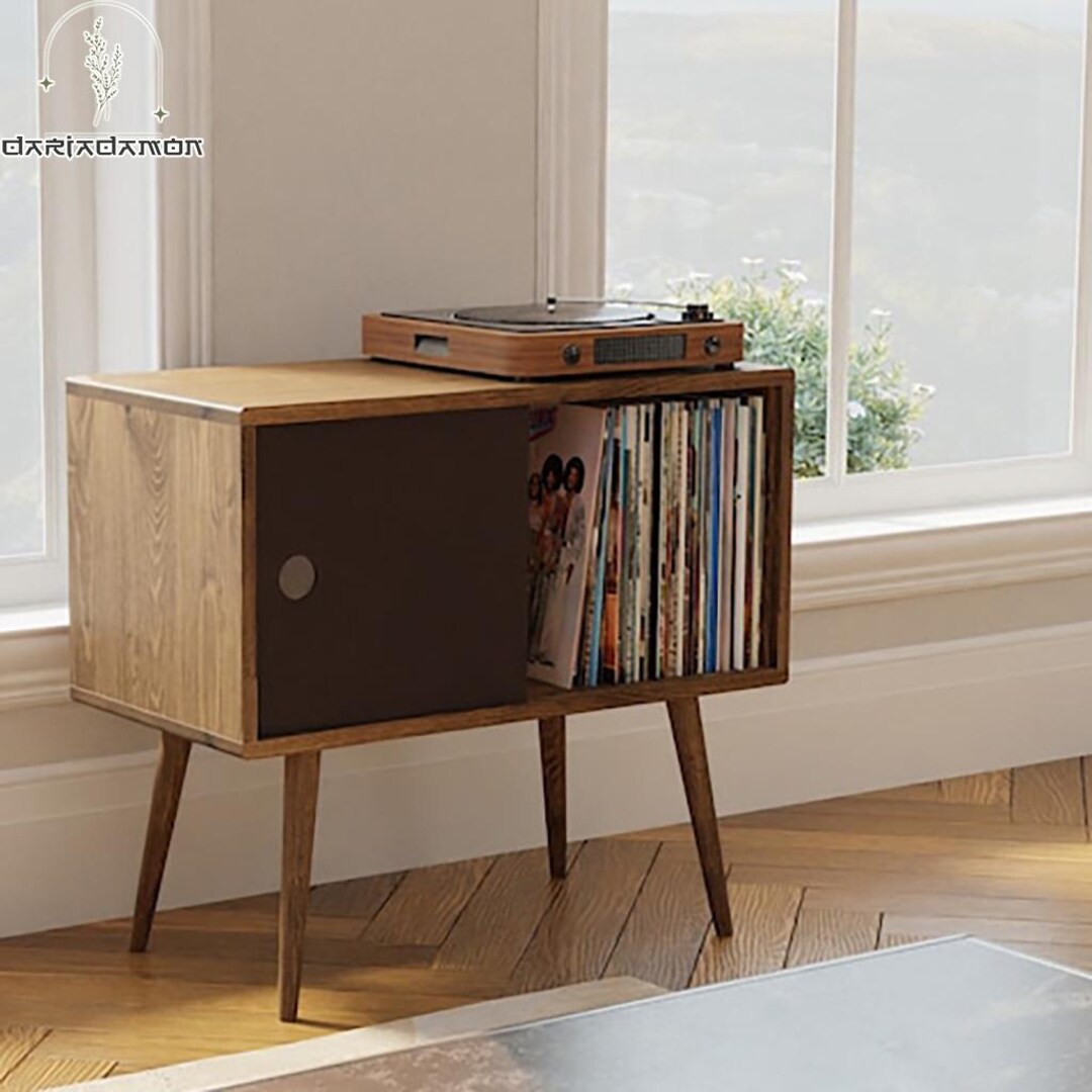 Mid-century Modern Record Console Vinyl Record Player Console Turntable ...