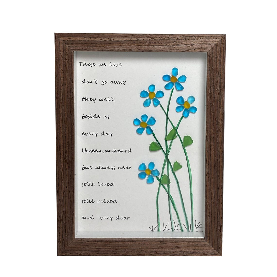 Handmade Sea Glass Poem Art, Poetic Colorful Stone Picture Frame ...