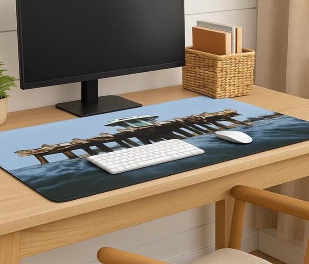 Florida Pier Desk Mat – Ocean Perspective Photography - Beach House ...