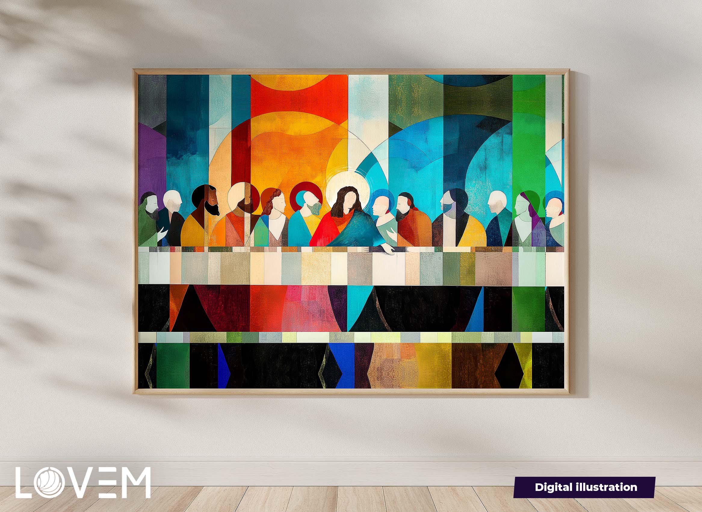 Printable Digital Illustration of the Last Supper, Beautiful, Hand ...
