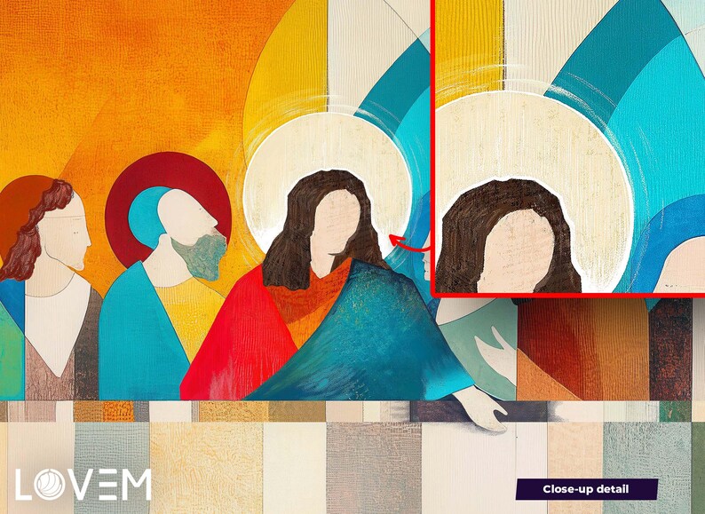 Printable Digital Illustration of the Last Supper, Beautiful, Hand ...