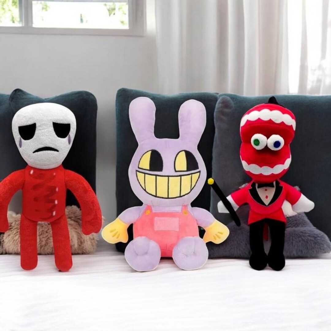 The Amazing Digital Circus Plushies, Jax, Gangle, Zoobie, and Caine ...