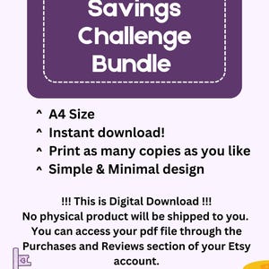 Printable Money Saving Challenge|digital Savings Tracker Pdf|budget ...