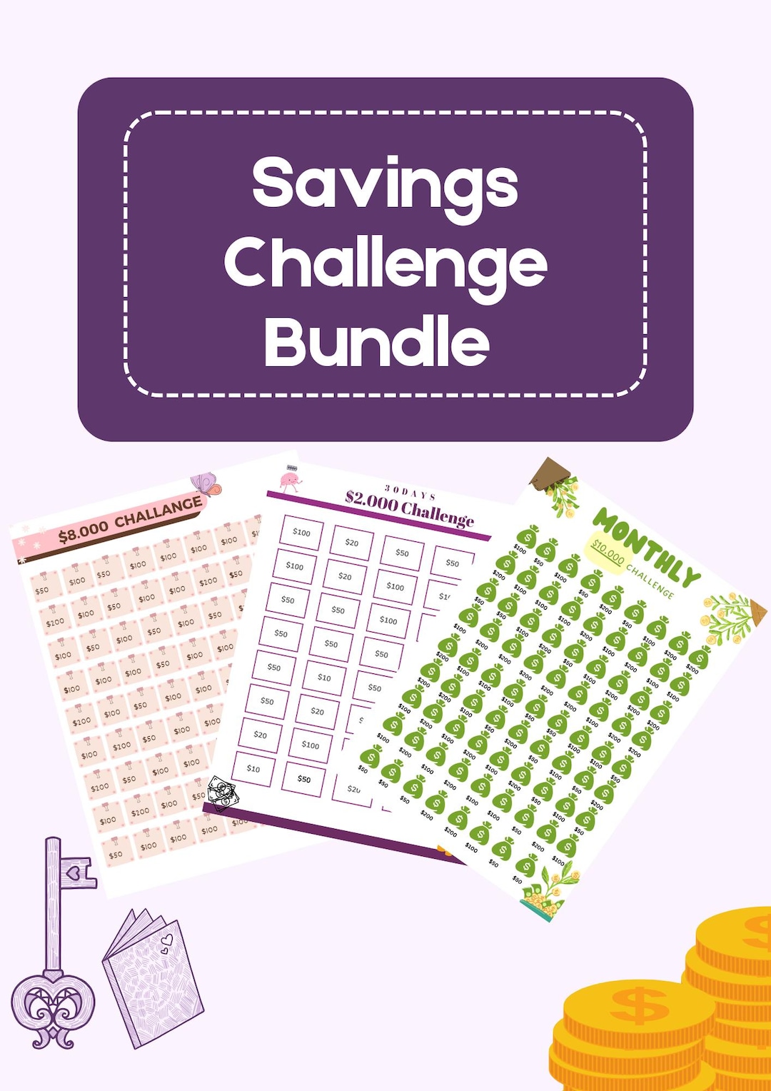 Printable Money Saving Challenge|digital Savings Tracker Pdf|budget ...