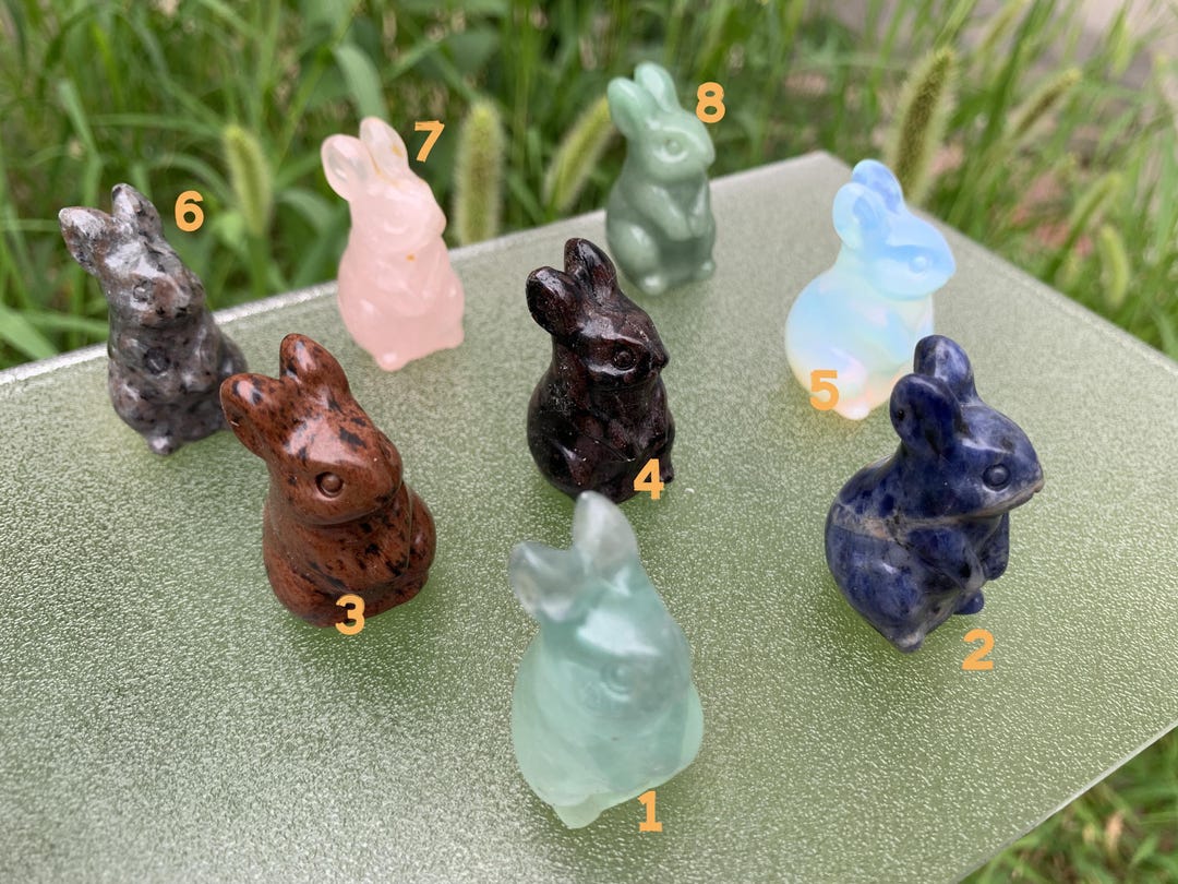 Hand Carved Crystal Rabbit Skull: Reiki Healing Stone, 42x22mm - Etsy UK