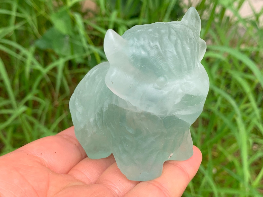 Fluorite Highland Cow Carving: Quartz Crystal Yak, Home Decor - Etsy
