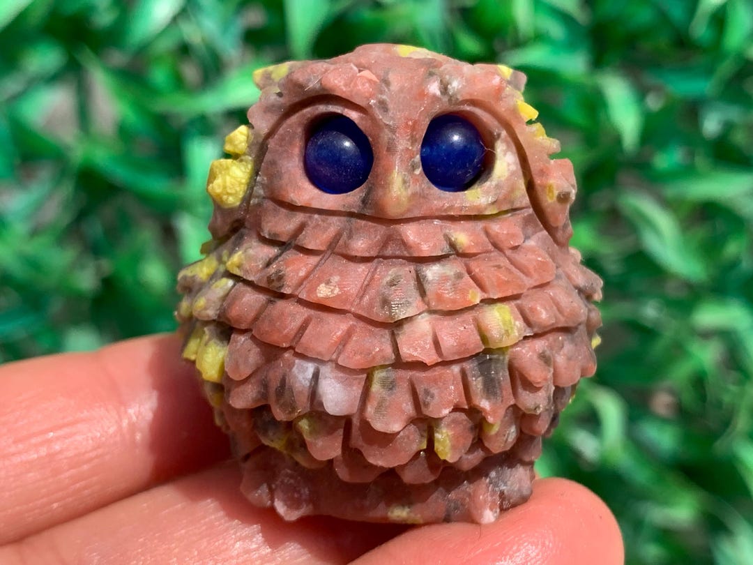 Hand Carved Sesame Stone Owl: Crystal Healing Decor (1.5 Inch) - Etsy