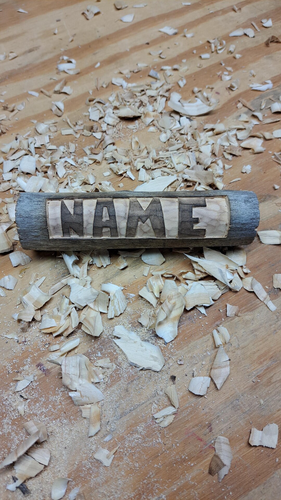 Customizable Name Carving Into Wood Log - Etsy