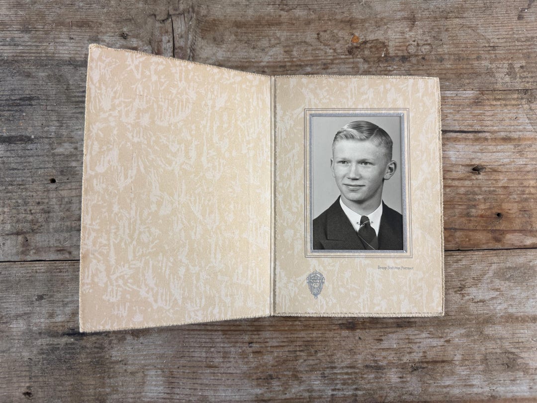 Antique Mounted Folder Photograph Photo: Young Man Portrait in Folder ...