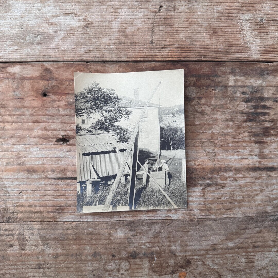 Antique Photo of Homestead House Land Farm Old Sepia Black and White ...