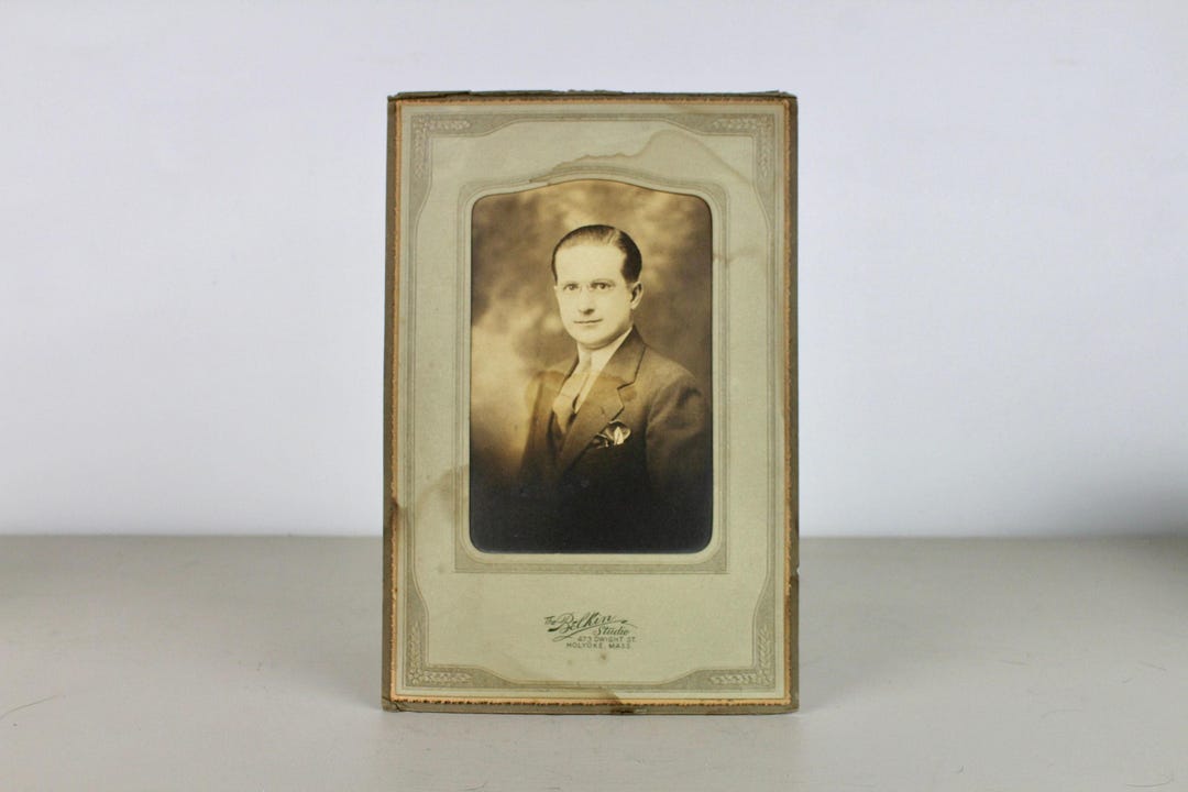 Antique Matted Card Portrait Photo of A Man Old Sepia Old Photograph ...