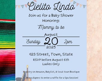 Cielito Lindo Baby Shower Invitation | Floral Mexican Theme ...