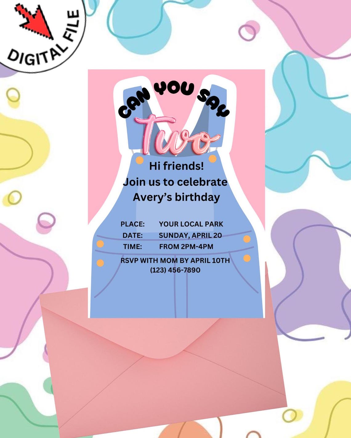 Can You Say Two?| Digital Birthday Invitation | Ms. Rachel Inspired ...