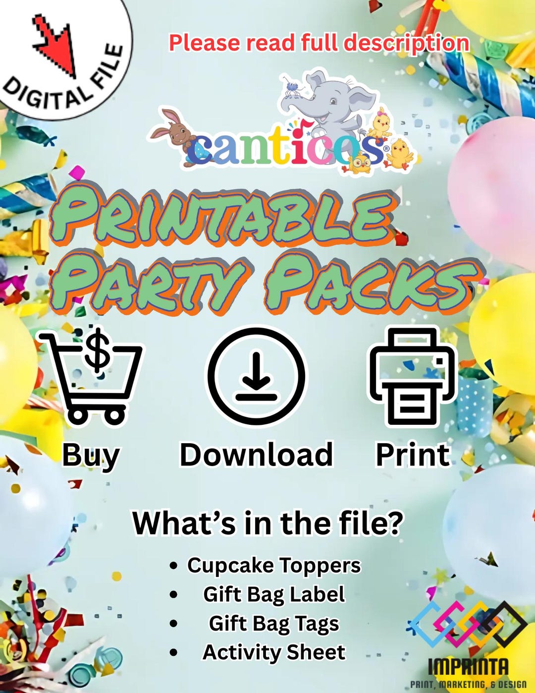 Canticos Themed Printable Party Pack | Digital Download | Party Decor ...