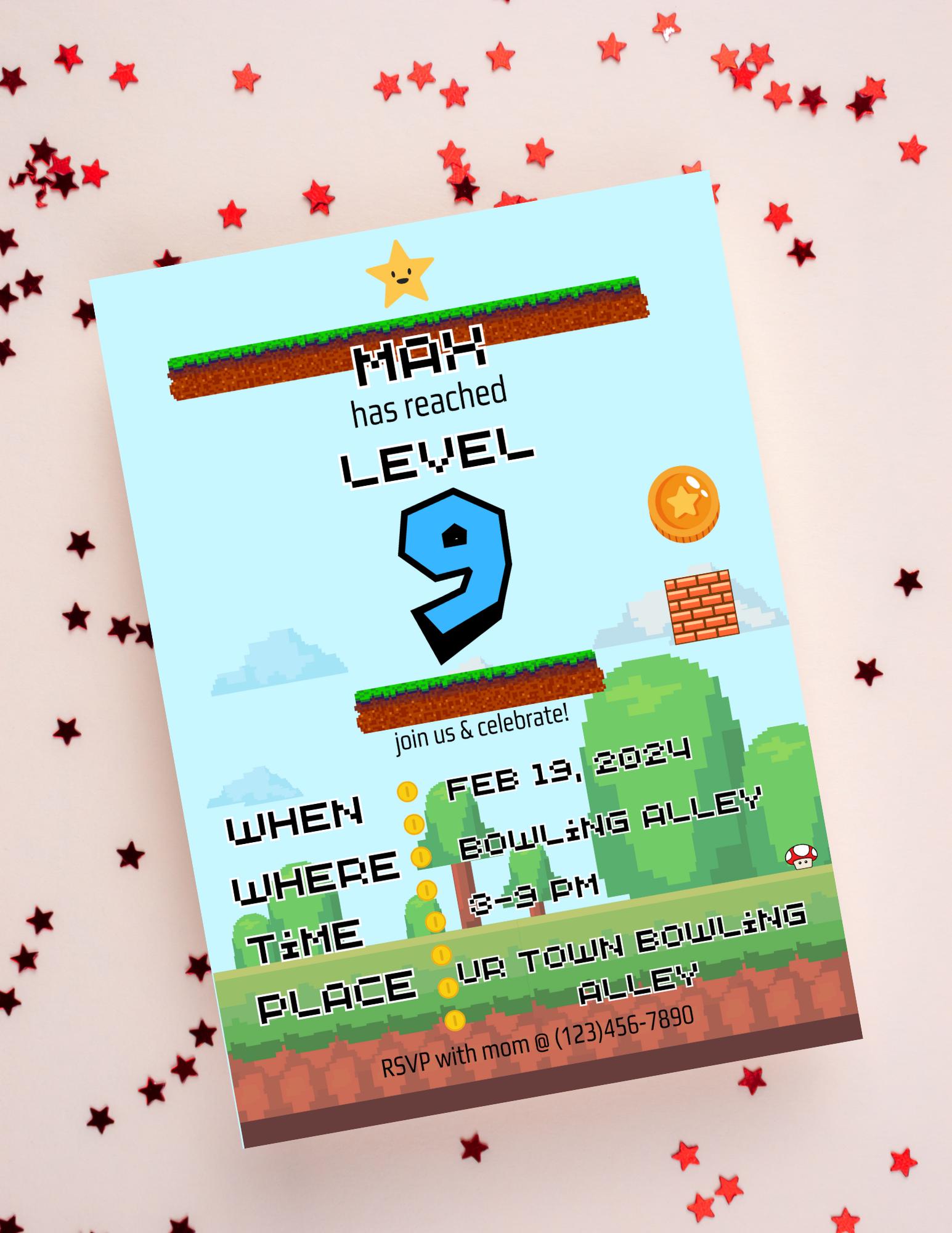 Level up Video Game-themed Digital Birthday Invitation - Etsy