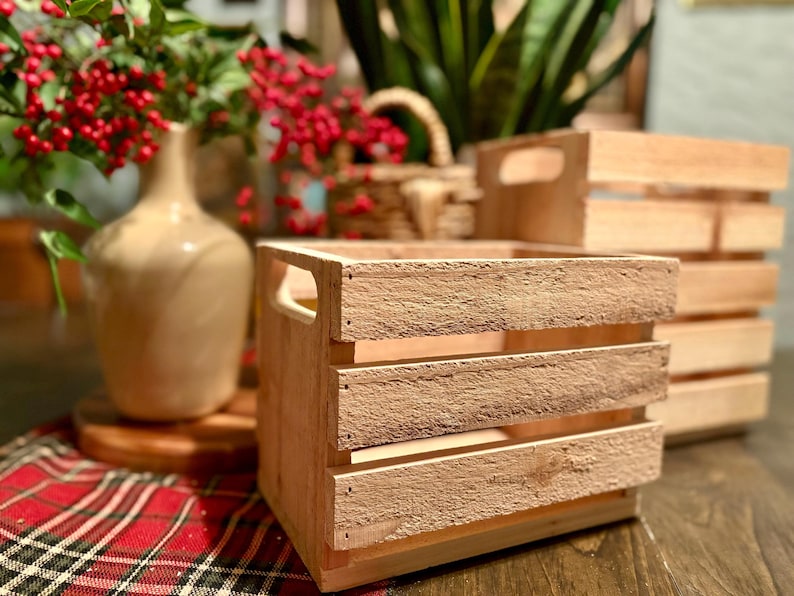 Small Wooden Crate Farmhouse Decor, Handcrafted From Cedar - Etsy