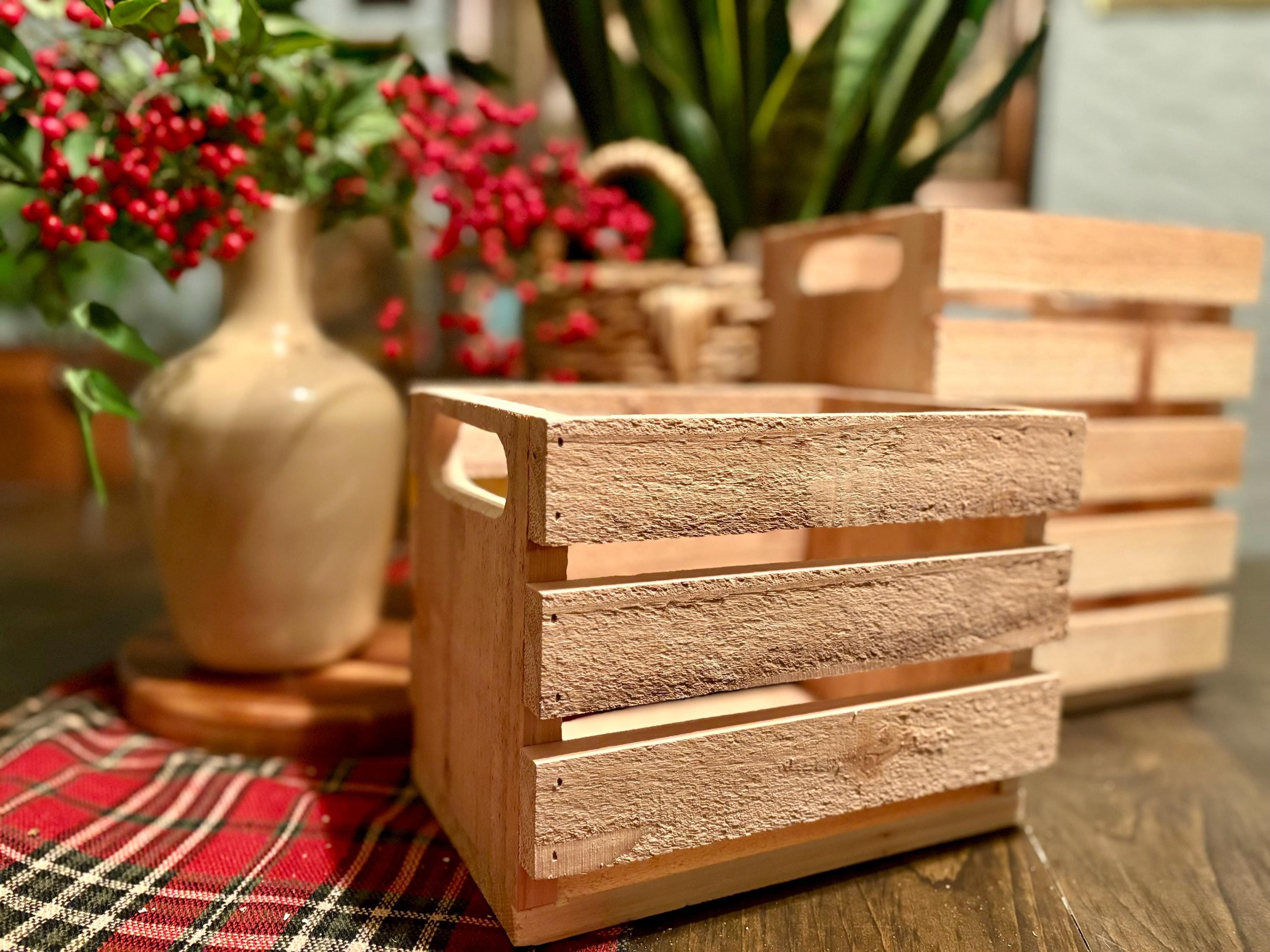 Small Wooden Crate Farmhouse Decor, Handcrafted From Cedar - Etsy