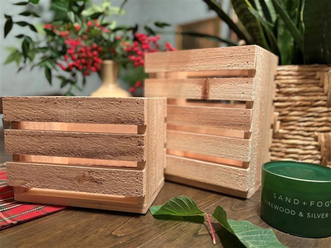 Wooden Flower Crate, Rustic Cedar Planting Box for Flowers and Plants ...