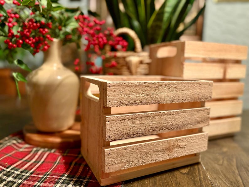 Wooden Flower Crate, Rustic Cedar Planting Box for Flowers and Plants ...