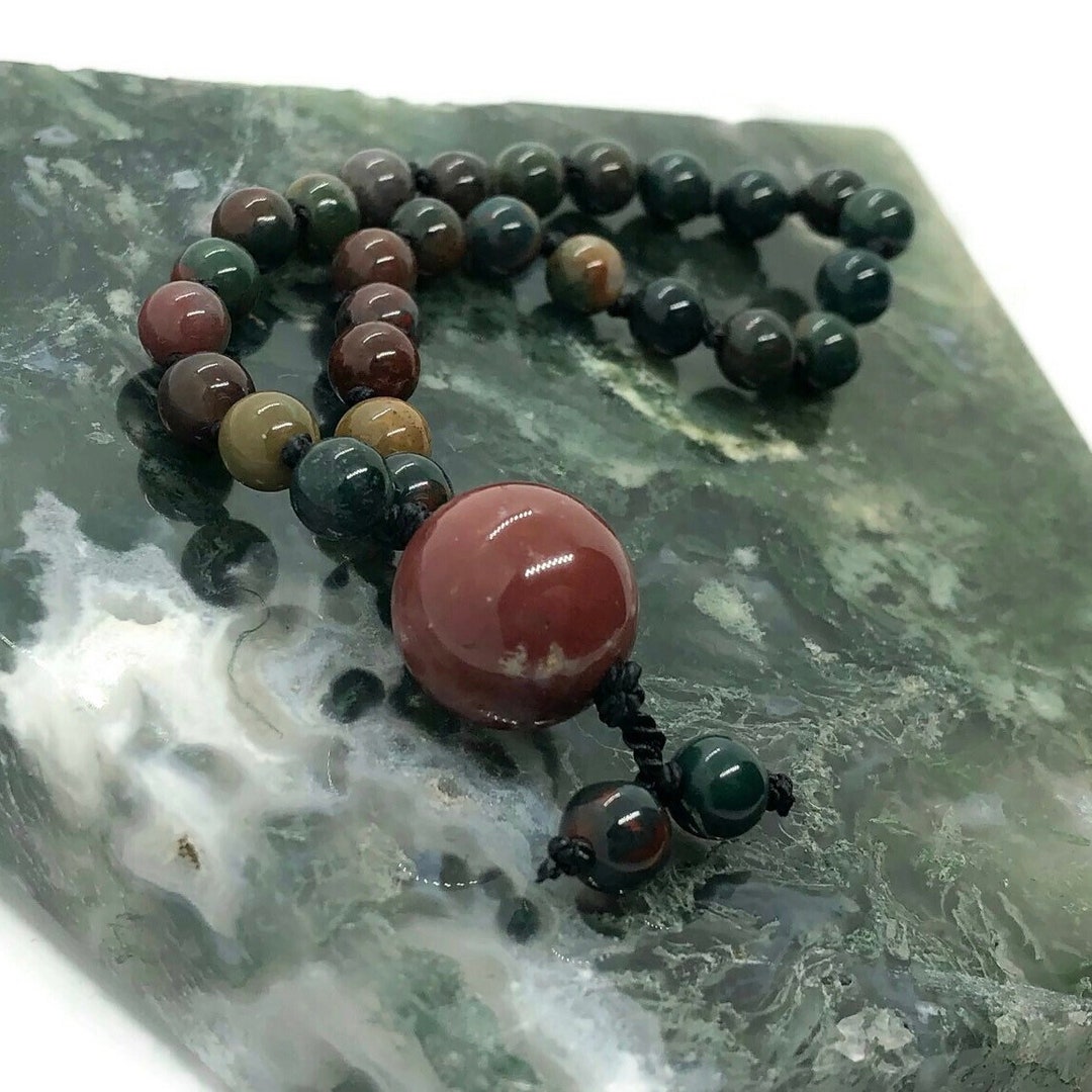 Bloodstone Mini Mala | 27 Bead Pocket Mala for Meditation - Etsy