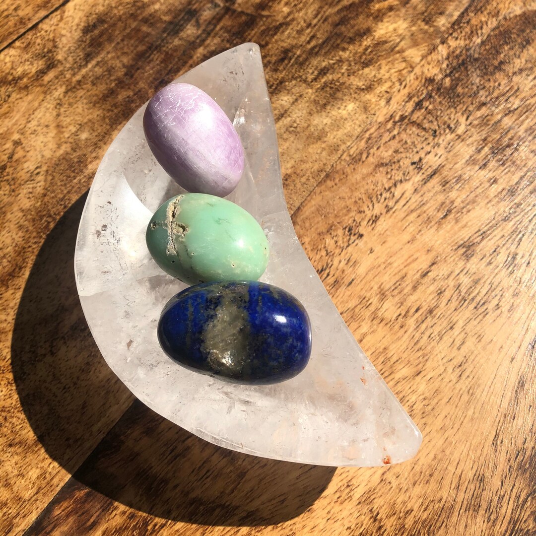 Clear Quartz Crystal Moon Bowl | Offering Bowl | Sacred Altar ...