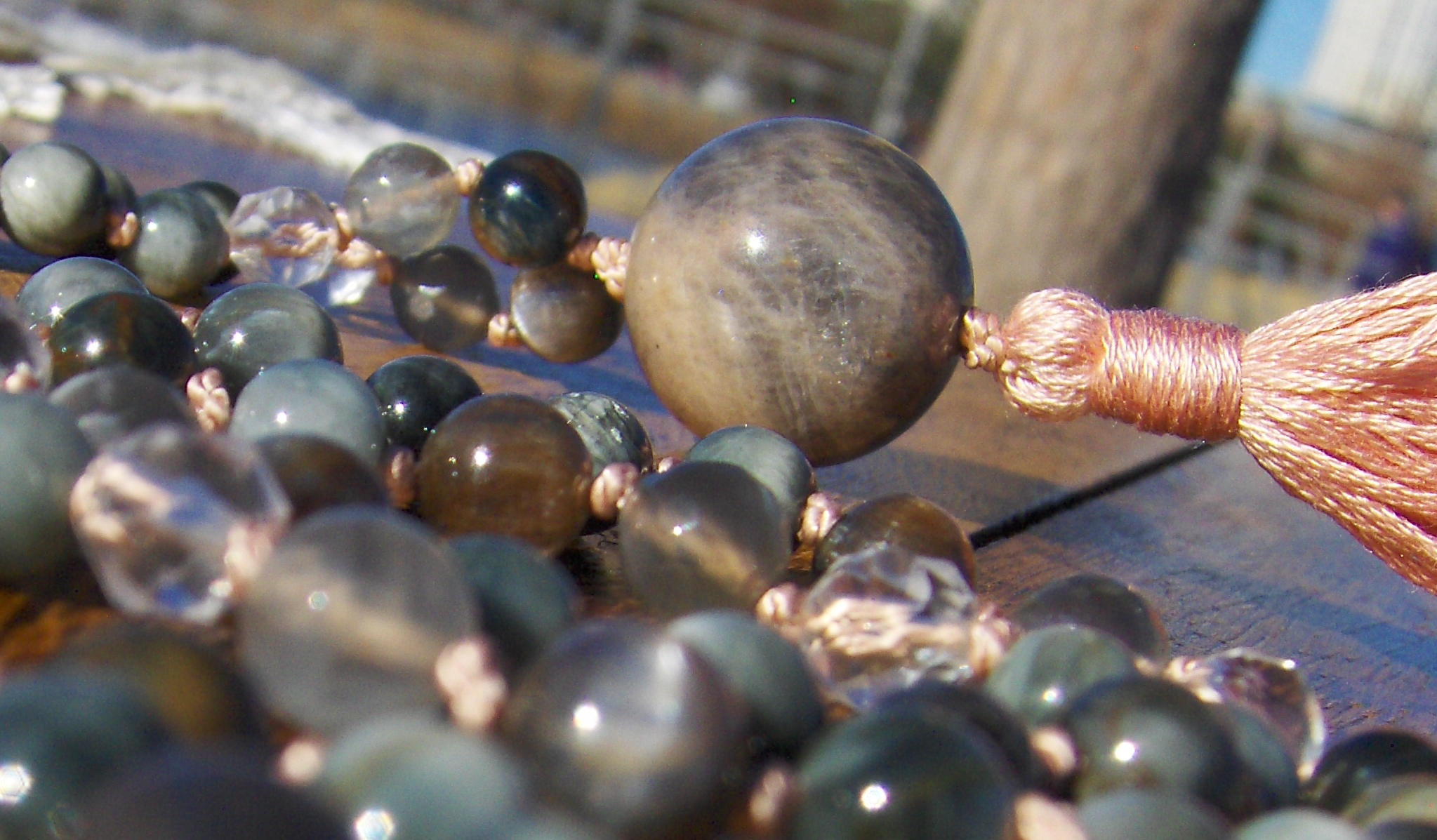 108 Grey Tiger Eye Mala Moonstone Mala Kyanite Mala Quartz - Etsy Singapore