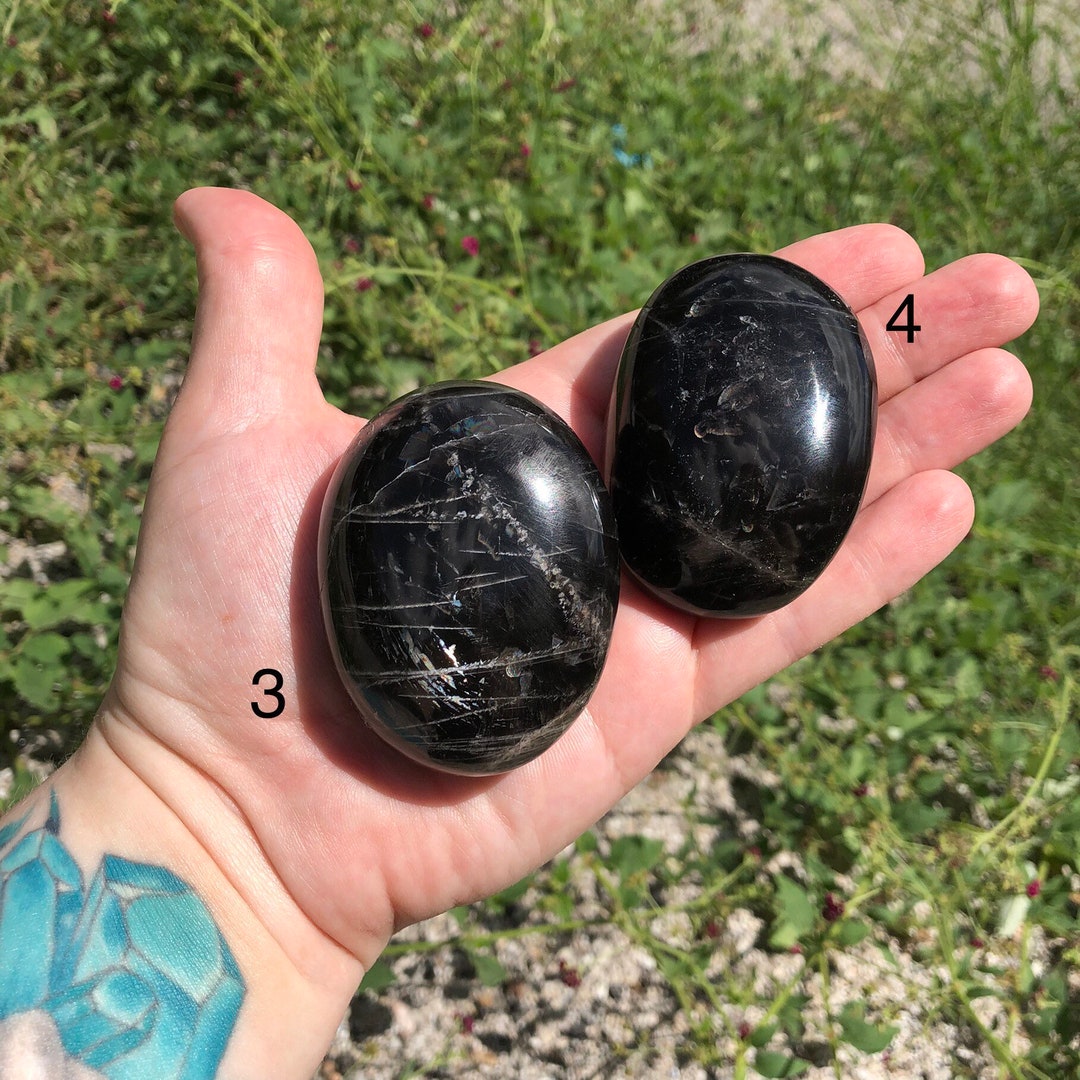Black Moonstone Palm Stone for Meditation, You Choose, Comfort, Magic ...