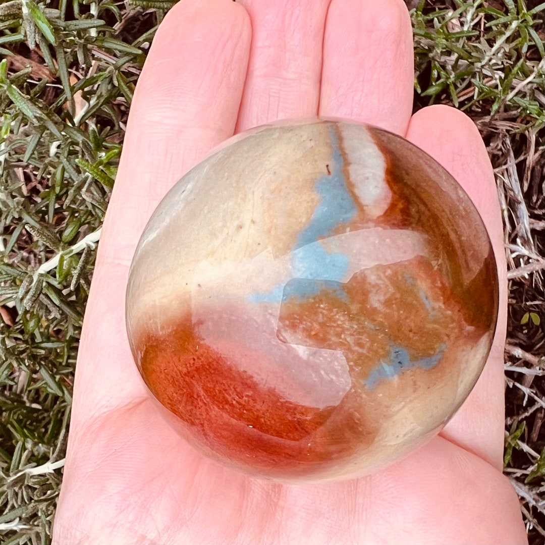 Polychrome Jasper Sphere Small Crystal Ball Unique and Thoughtful Gift for Him Natural Decor ...