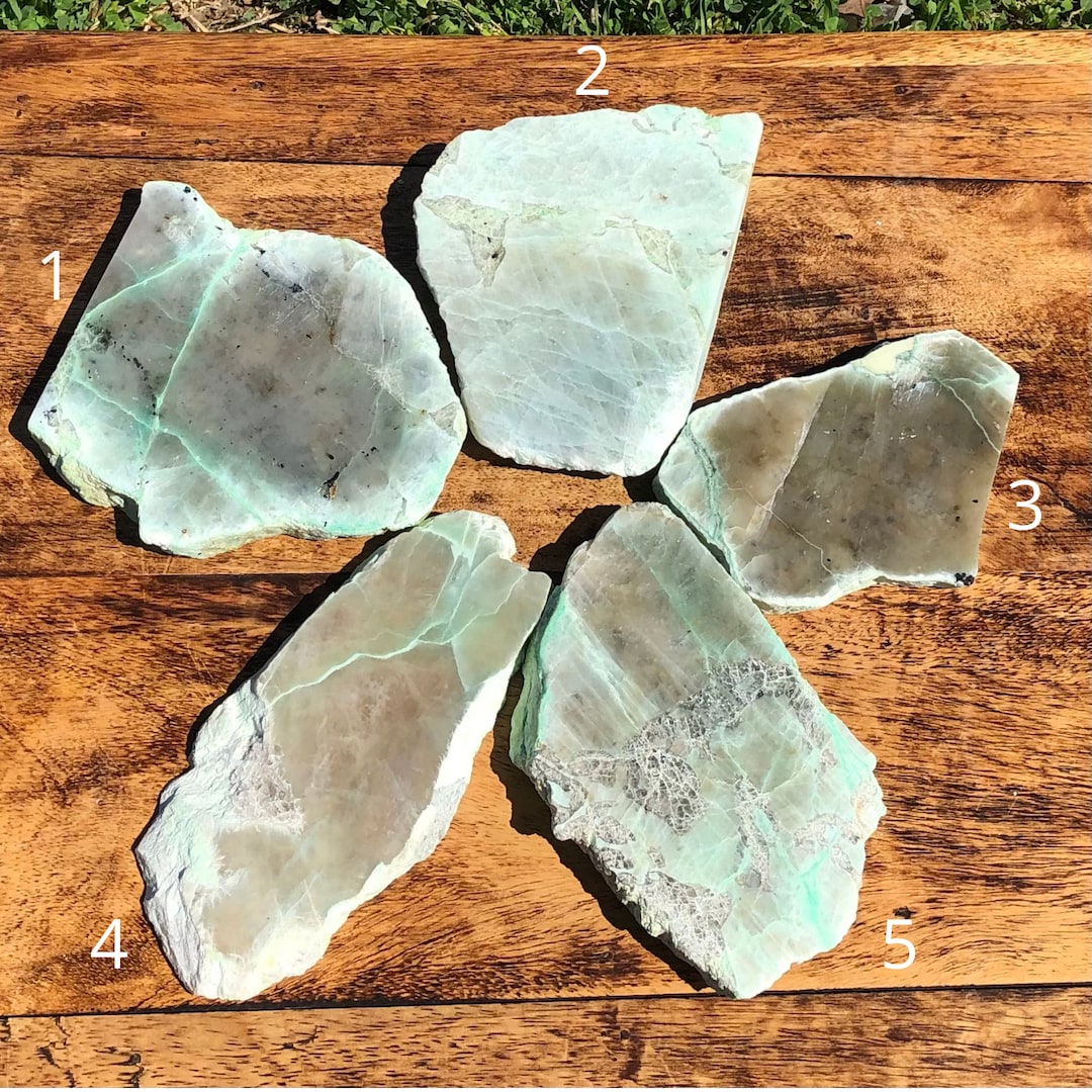 Gorgeous Green Moonstone Slabs | Garnierite Slab | Crystal Altar | Boho ...