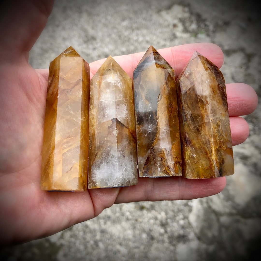 Golden Healer Quartz Tower for Altar and Gridding | Crystal Towers ...