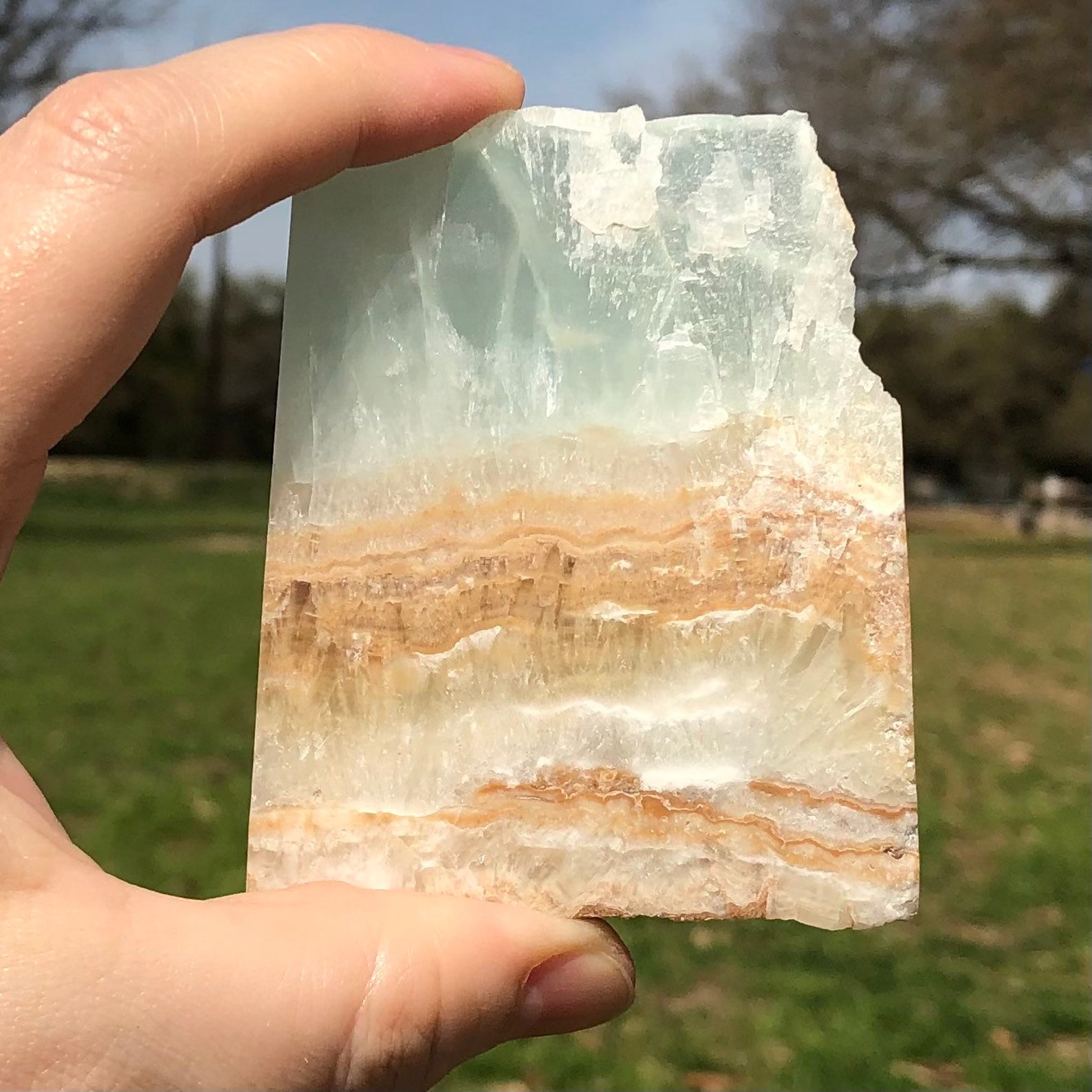 Blue Caribbean Calcite Slice for Natural Home Decor Nevada - Etsy