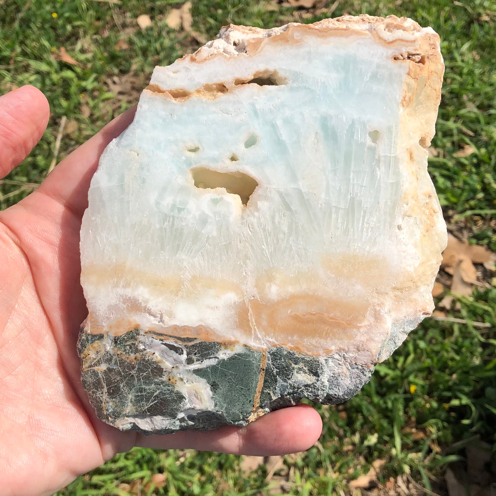 Blue Caribbean Calcite Slice for Natural Home Decor Nevada - Etsy
