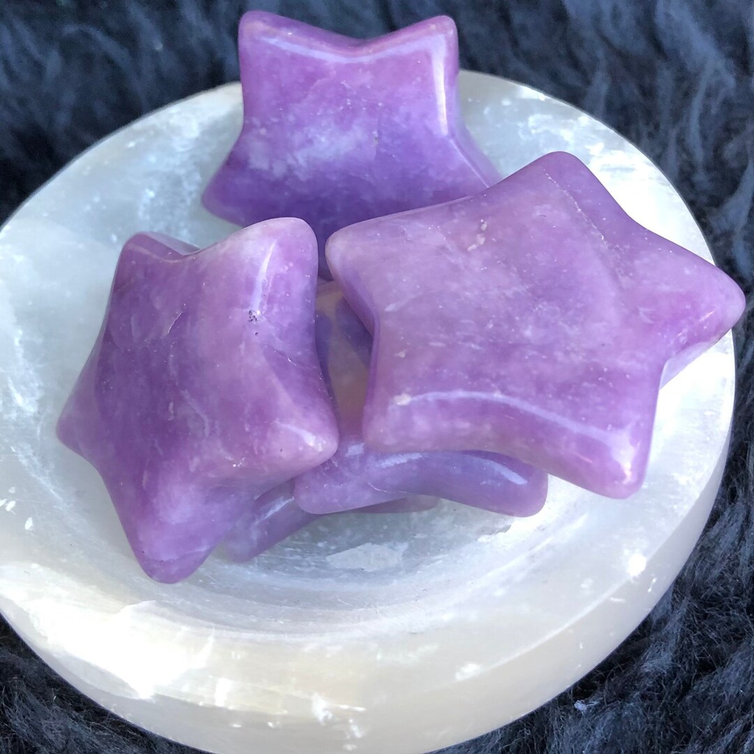 Lilac Lepidolite Crystal Star | Purple Crystal Star | Purple Star ...