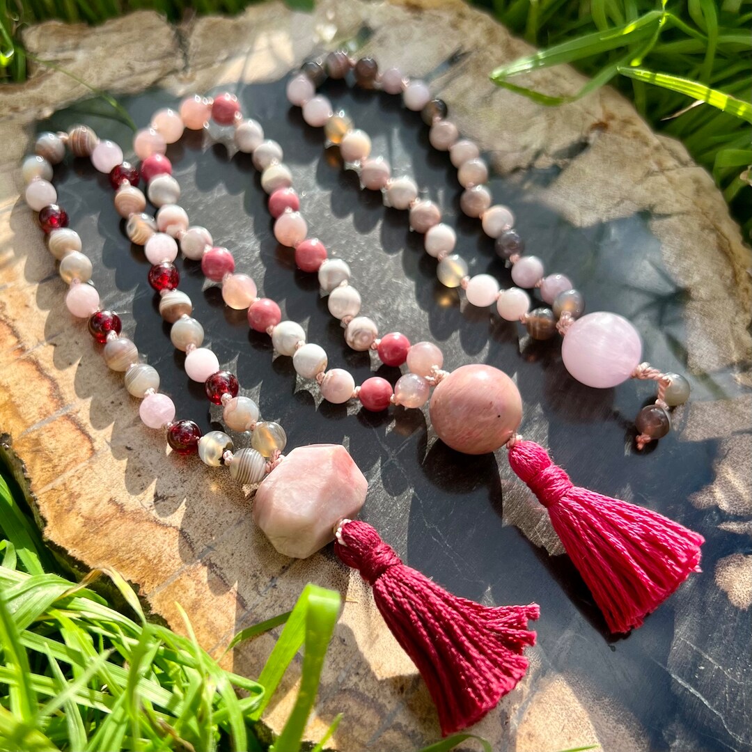 27 Bead Pocket Mala | Choose One Mini Mala | Kunzite | Garnet ...