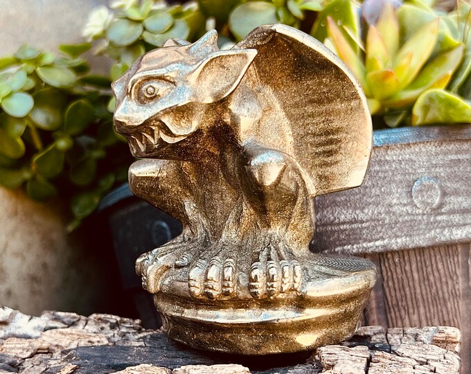 Pyrite Gargoyle Statue for Protection and Magic Gift for - Etsy